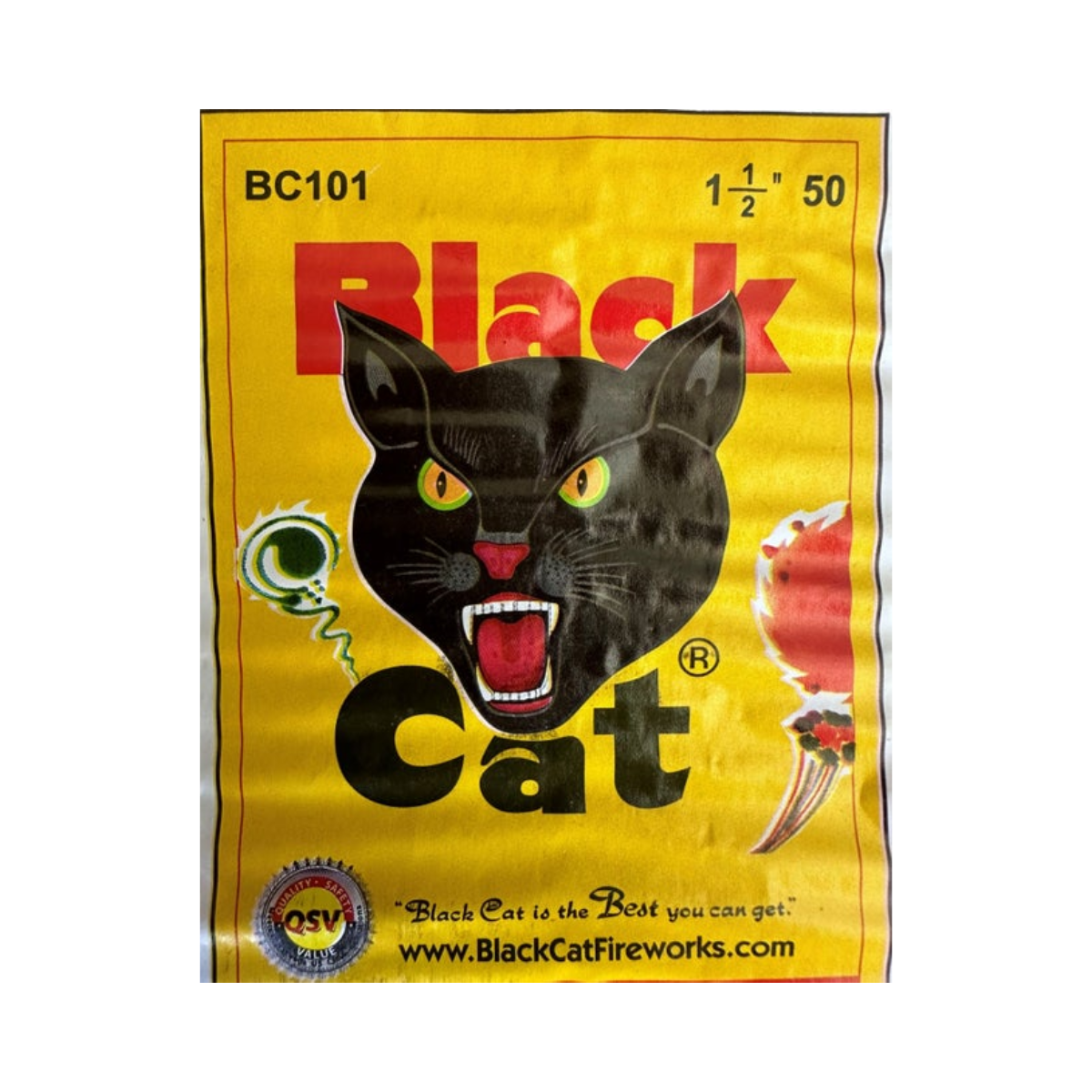 50-PACK BLACK CAT FIRECRACKERS | Burning Sky Fireworks LLC